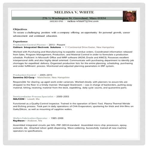 Melissa White Resume | DOCX