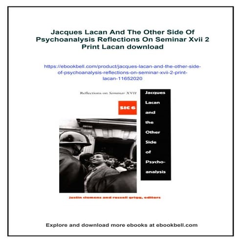 Jacques Lacan And The Other Side Of Psychoanalysis Reflections On ...