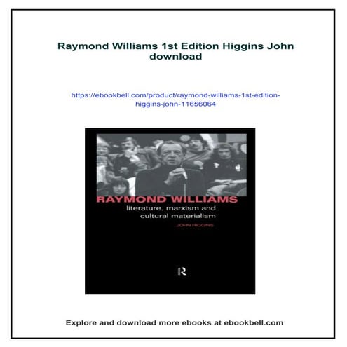Raymond Williams 1st Edition Higgins John | PDF