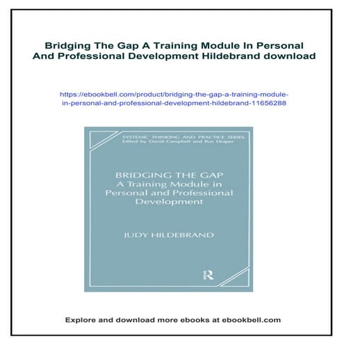 Bridging The Gap A Training Module In Personal And Professional Development Hildebrand | PDF