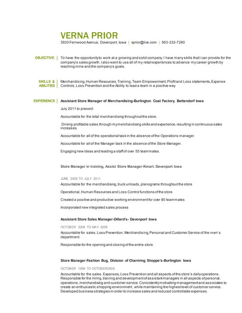 Verna Prior presentations