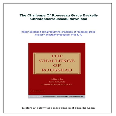 The Challenge Of Rousseau Grace Evekelly Christopherrousseau | PDF