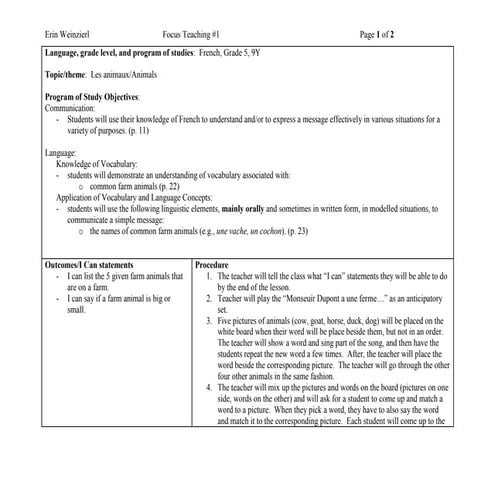 Lesson Plan FT 1 | PPT