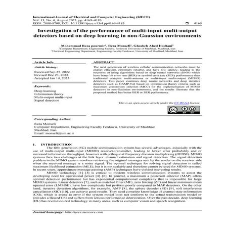 Investigation Of The Performance Of Multi Input Multi Output Detectors Based On Deep Learning In 0250
