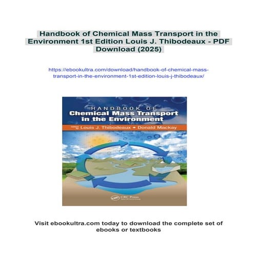 Handbook of Chemical Mass Transport in the Environment 1st Edition ...