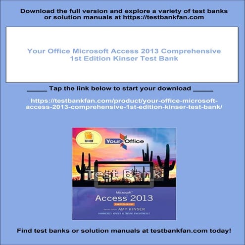 Your Office Microsoft Access 2013 Comprehensive 1st Edition Kinser Test ...