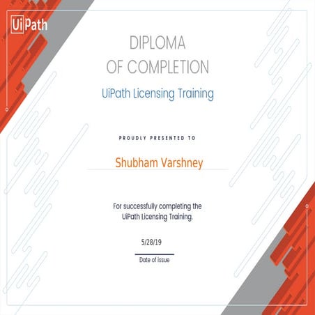 UiPath Licensing Training Certificate | PDF