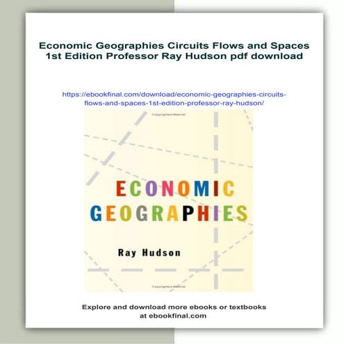 Economic Geographies Circuits Flows and Spaces 1st Edition Professor ...