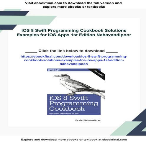 Ios 8 Swift Programming Cookbook Solutions Examples For Ios Apps 1st