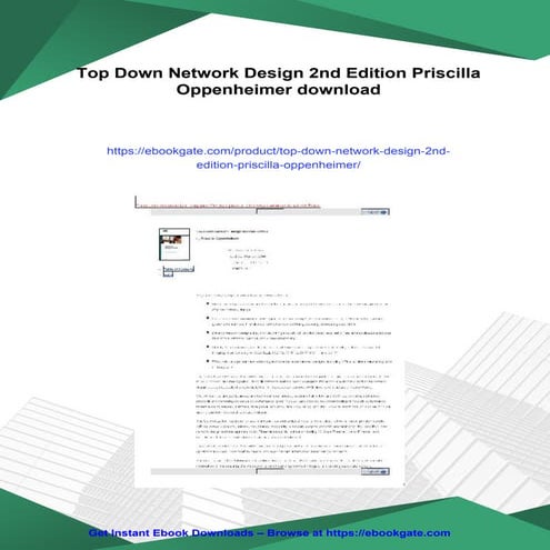 Top Down Network Design 2nd Edition Priscilla Oppenheimer | PDF