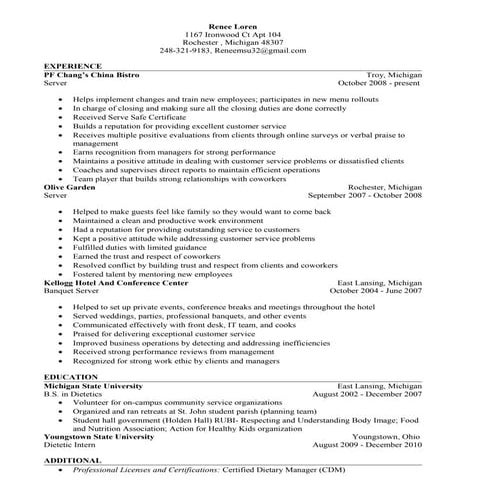 Renee Loren Resume | DOC | Business | Business and Finance