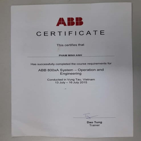 ABB Certificate | PDF