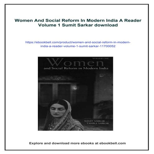 Women And Social Reform In Modern India A Reader Volume 1 Sumit Sarkar | PDF
