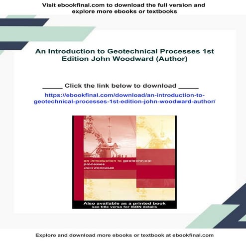 An Introduction to Geotechnical Processes 1st Edition John Woodward ...