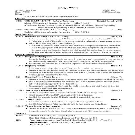 Yafei (debbie) Liang resume | PDF