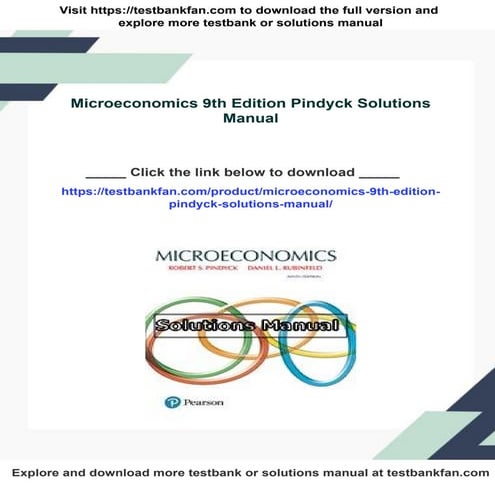 Microeconomics 9th Edition Pindyck Solutions Manual | PDF