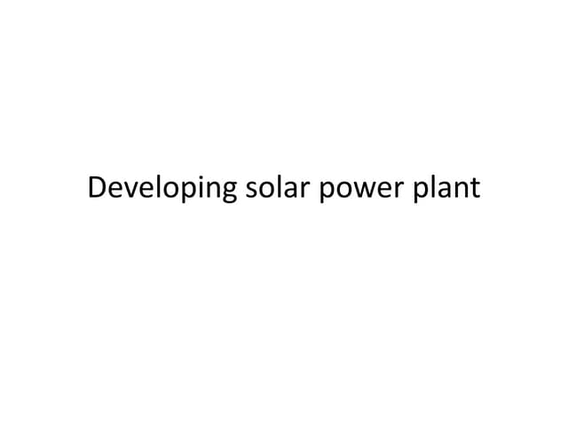 Solar plant ppt by ritesh kumawat | PPTX