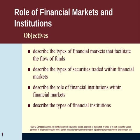 Role of Financial Markets and Institutions. | PPTX