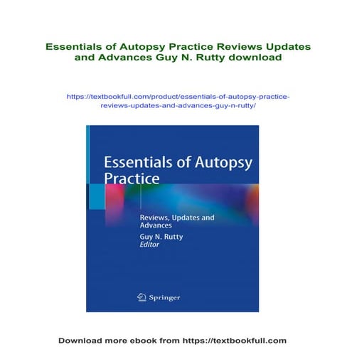 Essentials of Autopsy Practice Reviews Updates and Advances Guy N ...