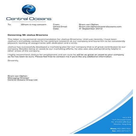 Recommendation letter Joshua | PDF