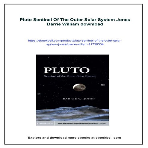 Pluto Sentinel Of The Outer Solar System Jones Barrie William | PDF