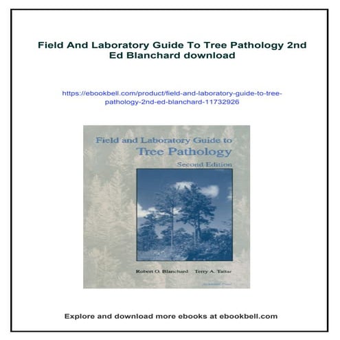 Field And Laboratory Guide To Tree Pathology 2nd Ed Blanchard | PDF
