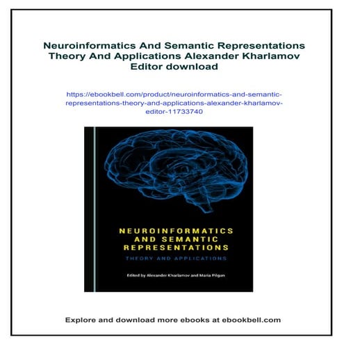 Neuroinformatics And Semantic Representations Theory And Applications Alexander Kharlamov Editor ...