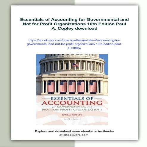 Essentials of Accounting for Governmental and Not for Profit Organizations 10th Edition Paul A ...