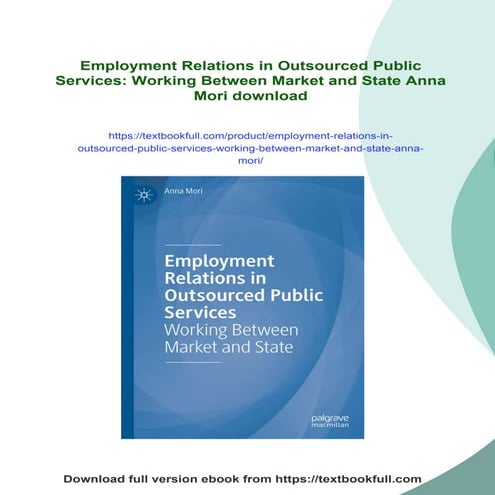 Employment Relations in Outsourced Public Services: Working Between ...