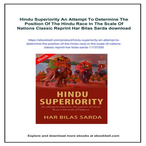 Hindu Superiority An Attempt To Determine The Position Of The Hindu ...