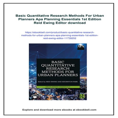 Basic Quantitative Research Methods For Urban Planners Apa Planning Essentials 1st Edition Reid ...