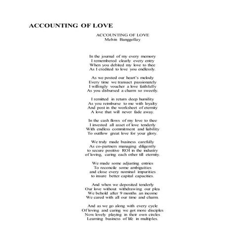ACCOUNTING OF LOVE | PDF
