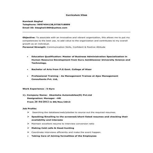 kamlesh resume (1) | PDF
