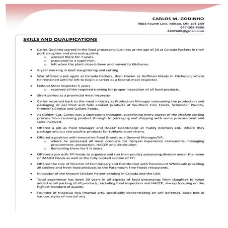 Carlos resume 2016 | PDF