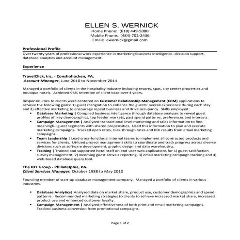 Resume - Ellen Wernick | PDF