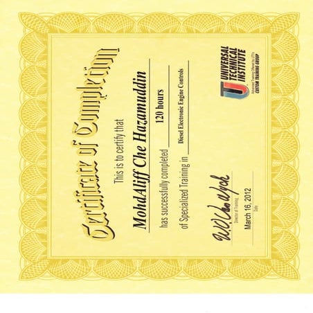 Diesel Electronic Engine Control Cert | PDF