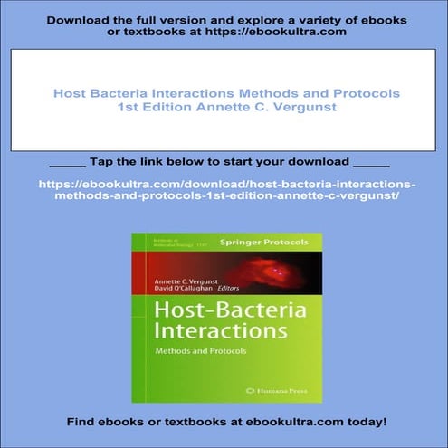 Host Bacteria Interactions Methods and Protocols 1st Edition Annette C. Vergunst | PDF