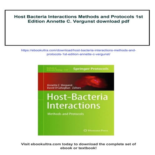 Host Bacteria Interactions Methods and Protocols 1st Edition Annette C ...