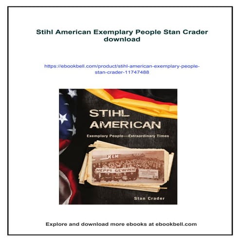 Stihl American Exemplary People Stan Crader | PDF