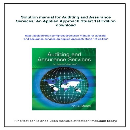 Solution manual for Auditing and Assurance Services: An Applied ...