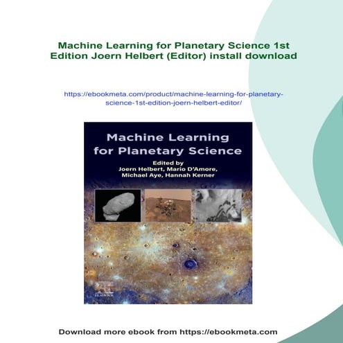 Machine Learning For Planetary Science 1st Edition Joern Helbert