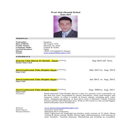 C V Wael Heikal | DOC | Africa Travel | Travel Locations