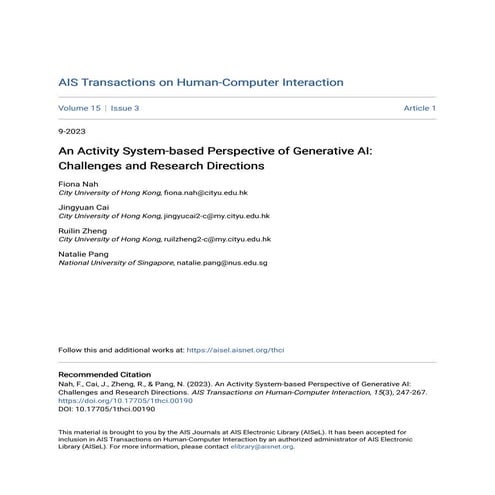 AIS Transactions on Human-Computer Interaction | PDF