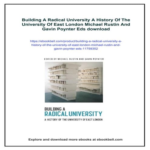 Building A Radical University A History Of The University Of East ...