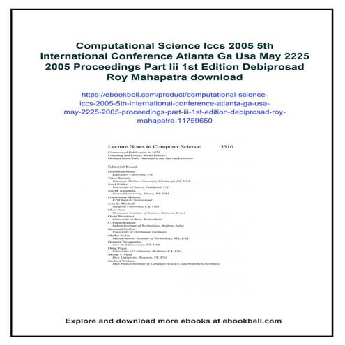 Computational Science Iccs 2005 5th International Conference Atlanta Ga ...