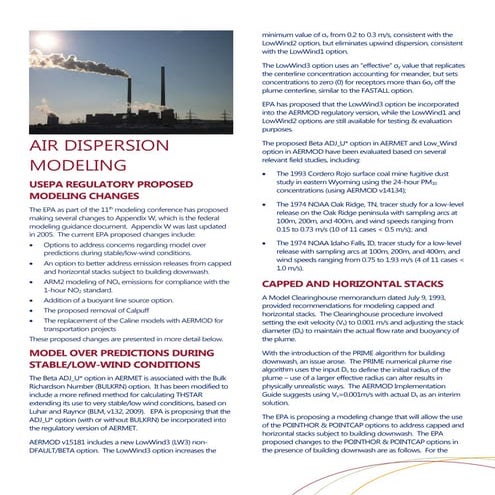 Air Dispersion Modeling Facts Sheet | PDF