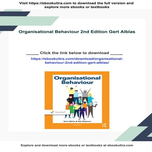 Organisational Behaviour 2nd Edition Gert Alblas | PDF