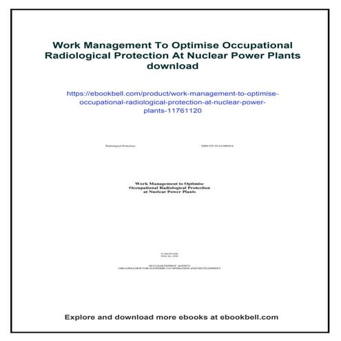 Work Management To Optimise Occupational Radiological Protection At ...