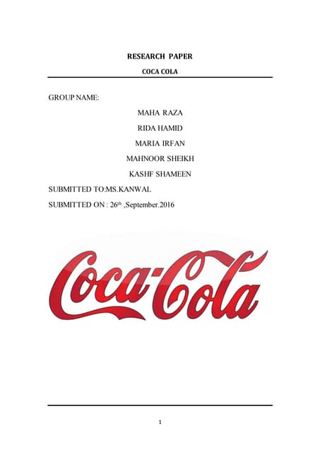 Leadership style of Coca Cola Company | PPT