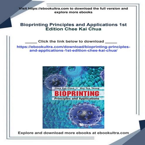 Bioprinting Principles and Applications 1st Edition Chee Kai Chua | PDF